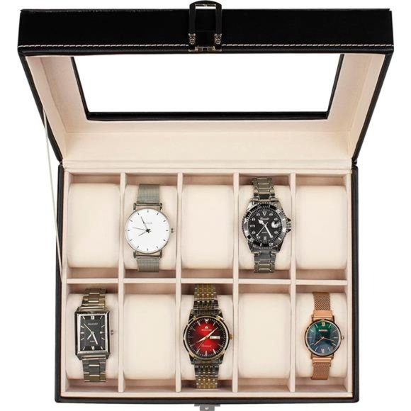 Storage & Organization | Watch Box 1 Slot Watch Case With Real Glass ...
